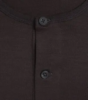 Studio Nicholson Wool Henley T-shirt - Black