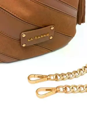 LA CARRIE Diagonal-stripe Bucket Bag
