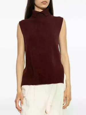 JIL SANDER Ribbed Knit High Neck Vest