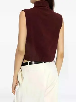JIL SANDER Ribbed Knit High Neck Vest