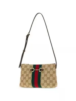 Gucci Gg Horsebite Web Mini Bag - Neutrals