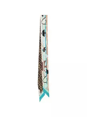 Fendi Fish-print Scarf - Blue