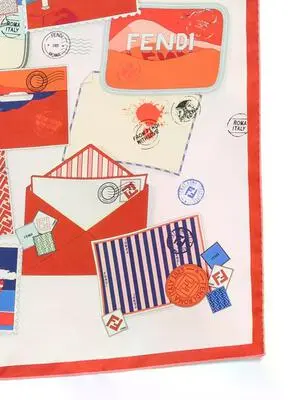 Fendi Ff Logo Postcard-print Scarf