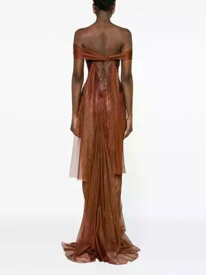 MARIA LUCIA HOHAN Catarina Plissé-effect Maxi Dress