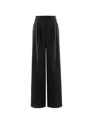 SAIID KOBEISY Pleated Wide-leg Trousers - Black