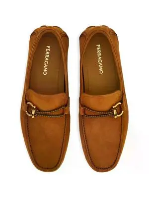 FERRAGAMO Gancini Ornament Driver Loafers