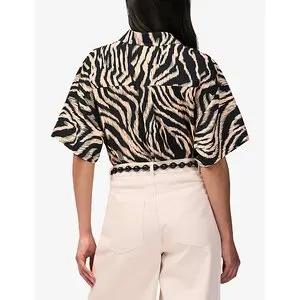 RO&ZO Zebra-print Short-sleeve Woven Shirt