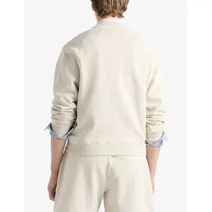 Prada Crewneck Cotton-jersey Sweatshirt - Neutral