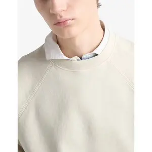 Prada Crewneck Cotton-jersey Sweatshirt - Neutral