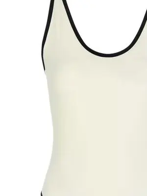 SOLAQUA Contrast Trim Swimsuit - Neutrals