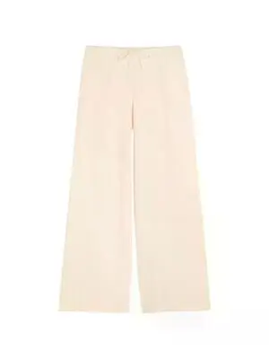 Suzie Kondi Drawstring Wide-leg Cotton Trousers - Neutrals