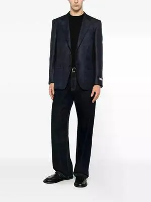 Canali Check-pattern Notched-lapel Blazer
