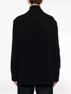 Canali Double-breasted Peacoat With Logo Detail