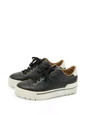 Hermès Grained Leather Lace-up Sneakers With Contrasting Heel