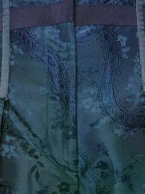 Prada Floral Jacquard Pleated Wide-leg Trousers