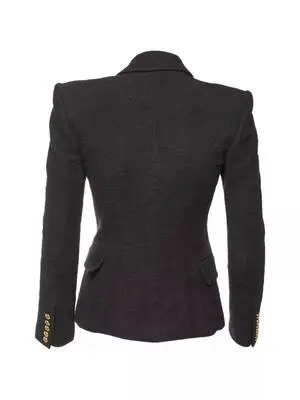 Balmain Double-breasted Tweed Blazer - Black