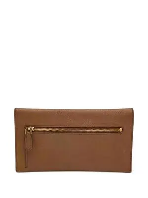 Prada Saffiano-leather Envelope Wallet - Brown