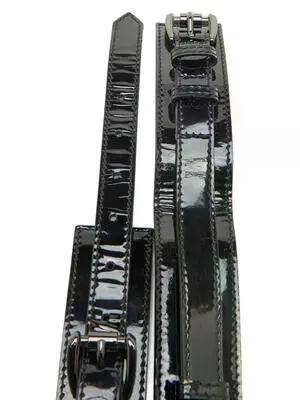 Burberry Dual Buckle Patent Leather Belt