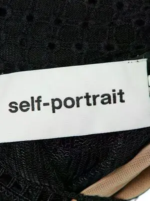 SELF-PORTRAIT Lace Textured Peplum Top