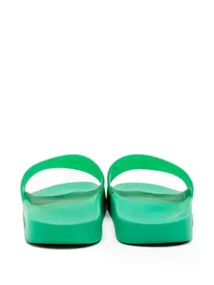 Gucci Embossed Logo Pool Slides - Green
