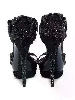 LORIBLU Crystal-embellished Platform Sandals