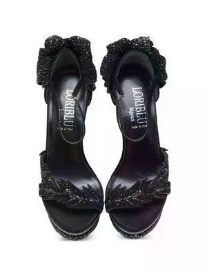 LORIBLU Crystal-embellished Platform Sandals