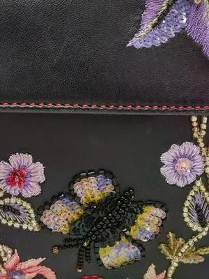 Giorgio Armani Embroidered Leather Clutch Bag