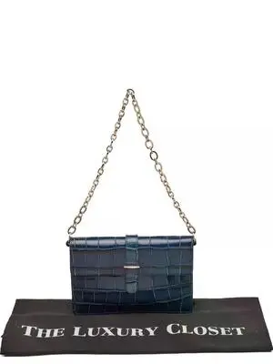 Furla Greta Croc-embossed Clutch Bag - Blue