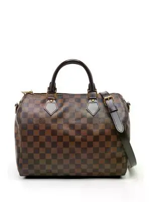 LOUIS VUITTON Speedy Bandoulière Damier Ebene Tote Bag - Brown