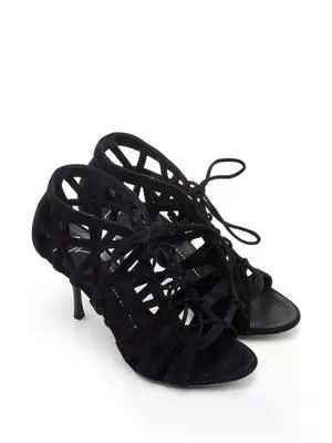 GIUSEPPE ZANOTTI Suede Cut-out Lace-up Stiletto Sandals