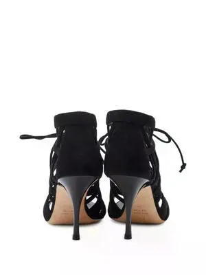 GIUSEPPE ZANOTTI Suede Cut-out Lace-up Stiletto Sandals