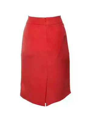 ARMANI Crepe Textured Knee-length Skirt - Red