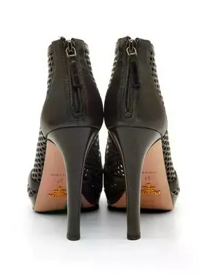 Prada Perforated Open-toe Ankle Boots