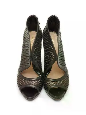 Prada Perforated Open-toe Ankle Boots
