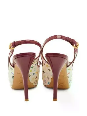 LOUIS VUITTON Shirley Monogram Heeled Sandals - White