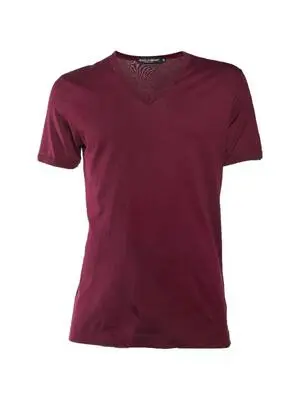 Dolce & Gabbana Cotton V-neck T-shirt - Red