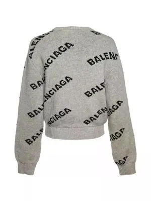 Balenciaga All-over Logo Knit Sweater
