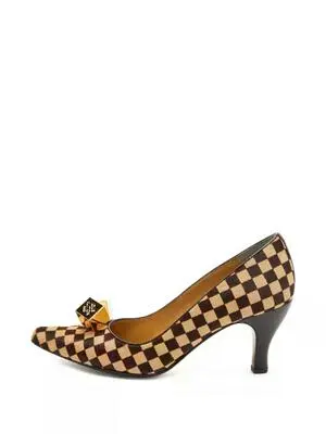 LOUIS VUITTON Damier Sauvage Dice Detail Heels - Brown