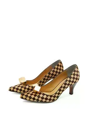 LOUIS VUITTON Damier Sauvage Dice-detail High Heel Pumps