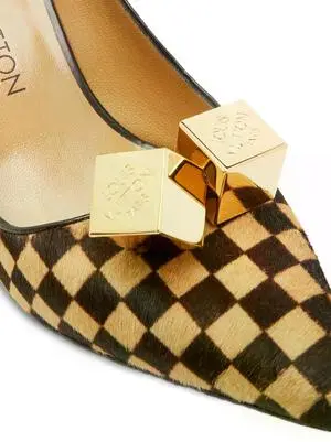 LOUIS VUITTON Damier Sauvage Dice-detail High Heel Pumps