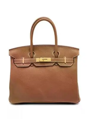 Hermès 30 Leather Tote Bag - Neutrals