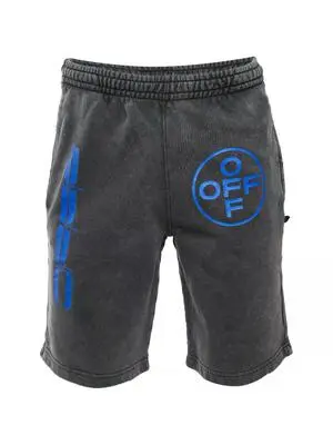 Off-White Washed Caravaggio Print Shorts - Grey