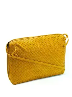 Bottega Veneta Nodini Intrecciato Leather Shoulder Bag - Yellow