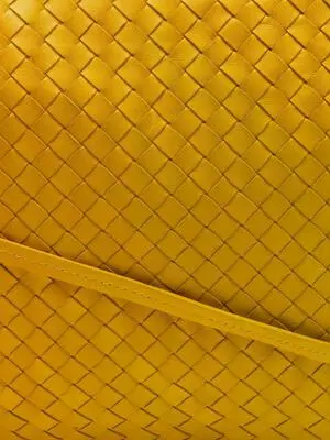 Bottega Veneta Nodini Intrecciato Leather Shoulder Bag - Yellow