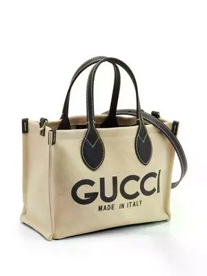 Gucci Canvas Logo Tote Bag - Neutrals