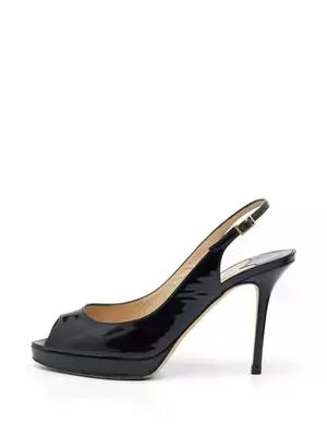 JIMMY CHOO Nova Buckle-detail Leather Heeled Sandals - Black