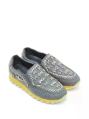 Prada Crystal-embellished Slip-on Sneakers