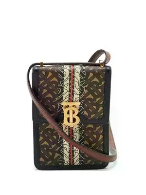 Burberry Logo Pattern Crossbody Bag - Brown