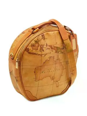 ALVIERO MARTINI 1° CLASSE Geo Map Print Leather Crossbody Bag