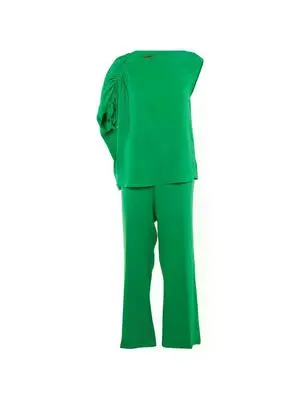 Carolina Herrera One-shoulder Crepe Trousers Set